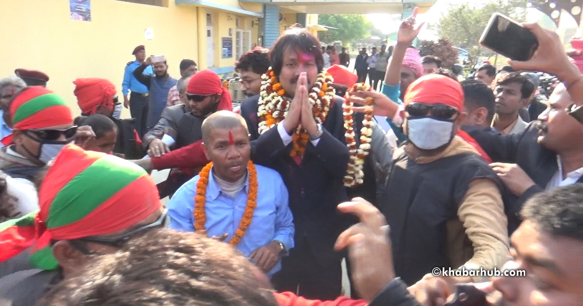 CK Raut receives a hero’s welcome in Janakpur; commando-attired guards ...