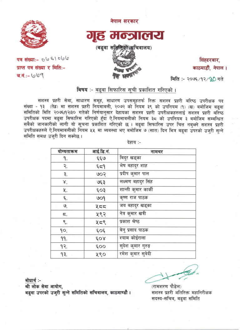 13 APF SP promoted to SSP « Khabarhub
