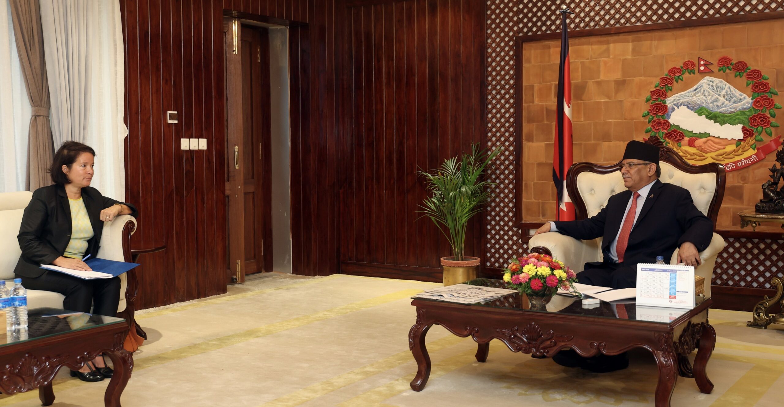 EU Ambassador Deprez pays farewell call on PM Dahal « Khabarhub